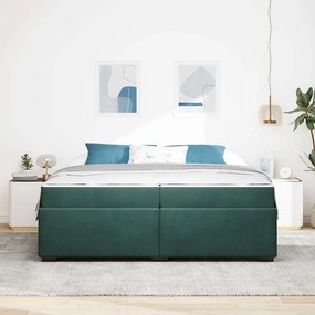 Rám postele s matrací Tmavě zelená 200 x 200 cm textil 3399311
