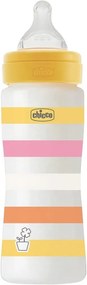 CHICCO Láhev kojenecká Well-being silikon 330 ml děvče