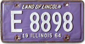 Americká SPZ Illinois 1964 Purple E 8898