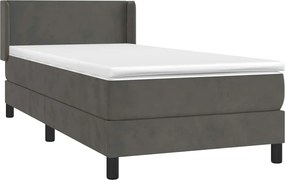 Box spring postel s matrací tmavě šedá 80 x 200 cm samet 3130806