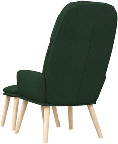 Relaxační křeslo se stoličkou tmavě zelené textil 3097347