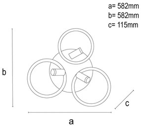 LED Stmívatelné stropní svítidlo LED/70W/230V 3000-6500K černá/hnědá + DO