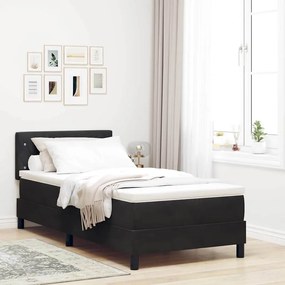 Postel s boxspringem s matrací s čelo Černá 90 x 200 cm samet 3339082