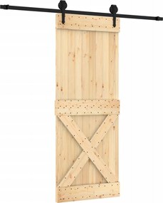 vidaXL Posuvné dveře s kováním 80 x 210 cm masivní borové dřevo [3203243]
