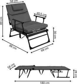 Zahradní křeslo SPRINGOS VERANO šedé