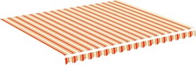 Náhradní plachta na markýzu žlutá a oranžová 400 x 350 cm polyesterová 312018