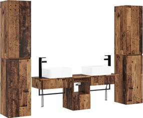 Sada koupelnového nábytku 5 ks Staré dřevo 33 x 34,5 x 160 cm 3406021