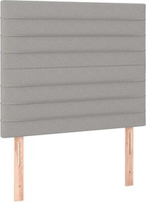 Box spring postel s matrací a LED světle šedá 90x200 cm textil 3134925