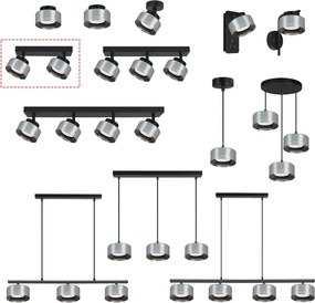 Brilagi - LED Bodové svítidlo AURA LUX 2xGX53/30W/230V černá/kouřová