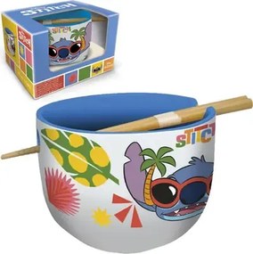 STOR Jídelní miska s hůlkami Stitch / Miska na ramen / Keramika / Dřev