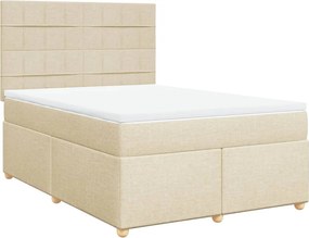 Box spring postel s matrací krémová 160x200 cm textil 3293636