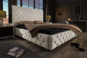 Designová postel Laney Chesterfield 180 x 200 cm přírodní