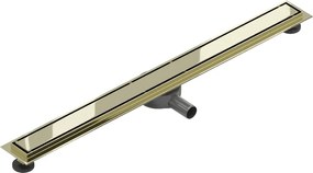 Mexen Flat 360°, nerezový sprchový žlab vzor M13 2v1 pro vložení dlažby 80 cm, zlatá lesklá, 1510080-40