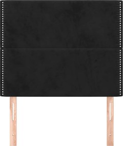 Čelo postele černé 100x5x118/128 cm sametové 3116236