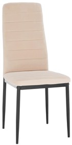 Židle, béžová Dulux, velvet látka / černý kov, COLETA NOVA