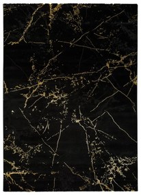 Černý koberec Universal Gold Marble, 80 x 150 cm