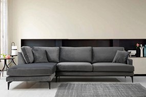 Designová rohová sedačka Fenicia 283 cm antracitová - levá