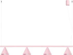 Růžové ocelové závěsné svítidlo Zylo – Sollux