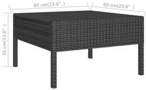 vidaXL Marketos 2dílná zahradní sedací souprava s poduškami polyratan černá