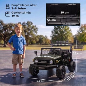 AIYAPLAY Dětské elektrické auto TOYOTA FJ 24V, elektrické auto pro děti s dálkovým ovládáním, motor 200W, lithiová baterie, 2-místné pro 3-8 let