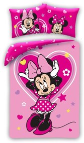 Bavlněné povlečení 140x200+70x90 Minnie Pink