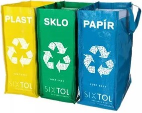SIXTOL SORT EASY 3 SLIM 3 x 22 l / Tašky na tříděný odpad / 18x30x40 c