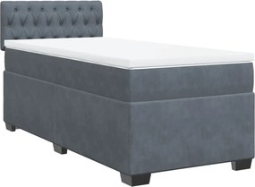 Box spring postel s matrací tmavě šedá 90x190 cm samet 3288493