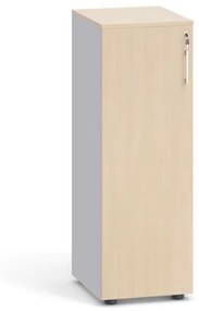 Nizká kancelářská skříň PRIMO, 1087 x 400 x 420 mm, šedá / bříza