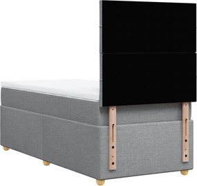Box spring postel s matrací světle šedá 80 x 200 cm textil 3291107