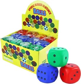 Pěnový míček kostka s puntíky / Míček / 6 cm / 3 barvy / od 3 let