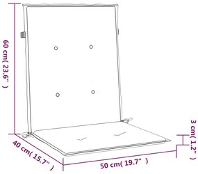 vidaXL Marketos Podušky na židli nízké opěradlo 4 ks krémové 100x50x2 cm oxford