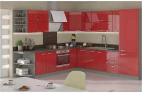 Nábytek Elegance Kuchyňská linka RISSO 120/180 cm = Dolní skříňky: 80cm dřezová, 40cm zásuvková, Horní skříňky: 80cm plná, 40cm, 60cm digestořová