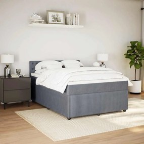 Box spring postel s matrací tmavě šedý 140 x 190 cm samet 3290047