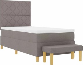 Postel s boxspringem s čelo Taupe 90 x 200 cm textil 3344349