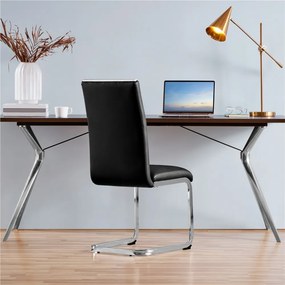 Sada 2 ks – Jídelní židle Yaheetech – černá, 59 cm (délka) × 40,5 cm (šířka) × 98,5 cm (výška) (266528749816)