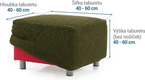 Super strečové potahy NIAGARA zelená taburet (40 - 60 cm)