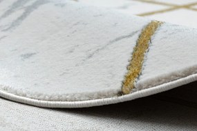 Dywany Łuszczów, Kusový koberec Emerald geometric 1012 cream and gold kruh, 200x200 (průměr) kruh, bílá, ložnice