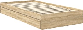 Postel s úložným prostorem se zásuvkou Sonoma dub 100 x 200 cm 3409934