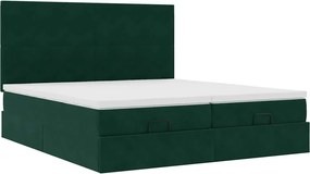Osmanský rám postele s matracíes tmavě šedá 180x200cm samet 3313757