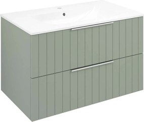 Sapho Cirasa - Umyvadlová skříňka Strip 80x52x46 cm, 2x zásuvka, verde CR801-4444S