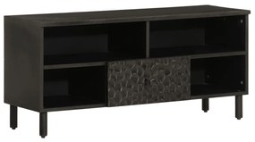 TV skříňka černá 100 x 33 x 46 cm masivní mangovníkové dřevo - Default Title
