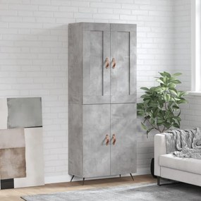Skříň highboard betonově šedá 69,5x34x180 cm kompozitní dřevo