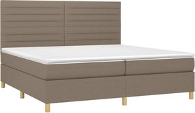Box spring postel s matrací a LED taupe 200x200 cm textil 3135545