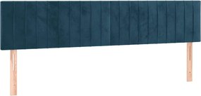 Box spring postel s matrací a LED tmavě modrá 180x200 cm samet 3134541