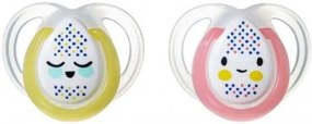 Tommee Tippee Dudlík Night Time, 0-6 m - růžová/žlutá