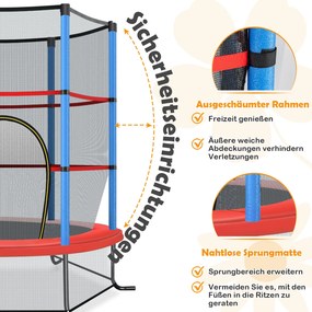Costway Zahradní trampolína Ø165 cm s ochrannou sítí trampolína do 135 KG pružná