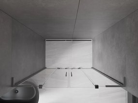 Mexen Velar L Duo, posuvné sprchové dveře do otvoru 150 cm, 8mm čiré sklo, broušený grafit, 871-150-003-02-95