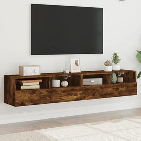 vidaXL Nástěnné TV skříňky 2 ks 80 x 30 x 30 cm kompozit [836879] Barva: kouřový dub