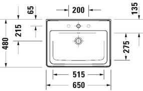 Duravit 2367650060 - Závěsné umyvadlo D-NEO 65x48 cm keramika/lesklá bílá