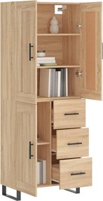 Skříň highboard dub sonoma 69,5 x 34 x 180 cm kompozitní dřevo 3200028
